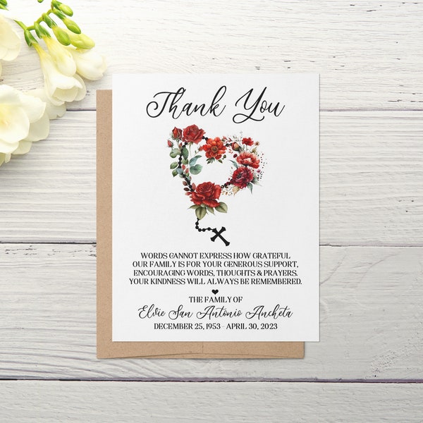 Catholic Funeral Thank You Cards - Etsy
