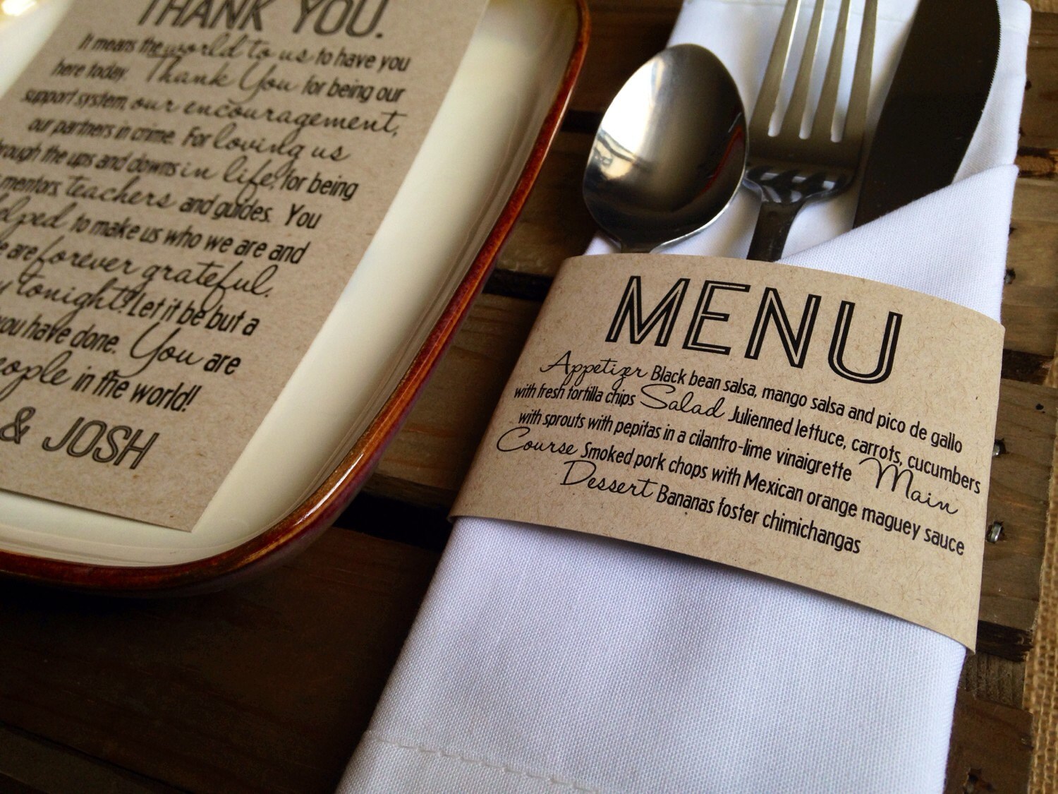 Thank You Note for Reception MODERN Recycled Eco | Etsy