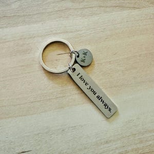 Personalized Stainless Steel Keychain With Circle Charm - Keepsake ...