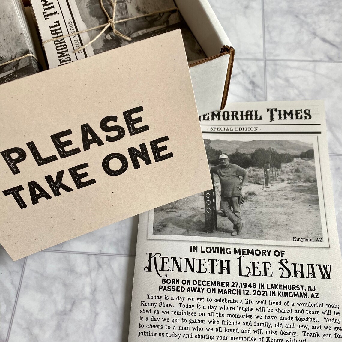 Memorial Mini Newspaper Program Custom Funeral - Etsy