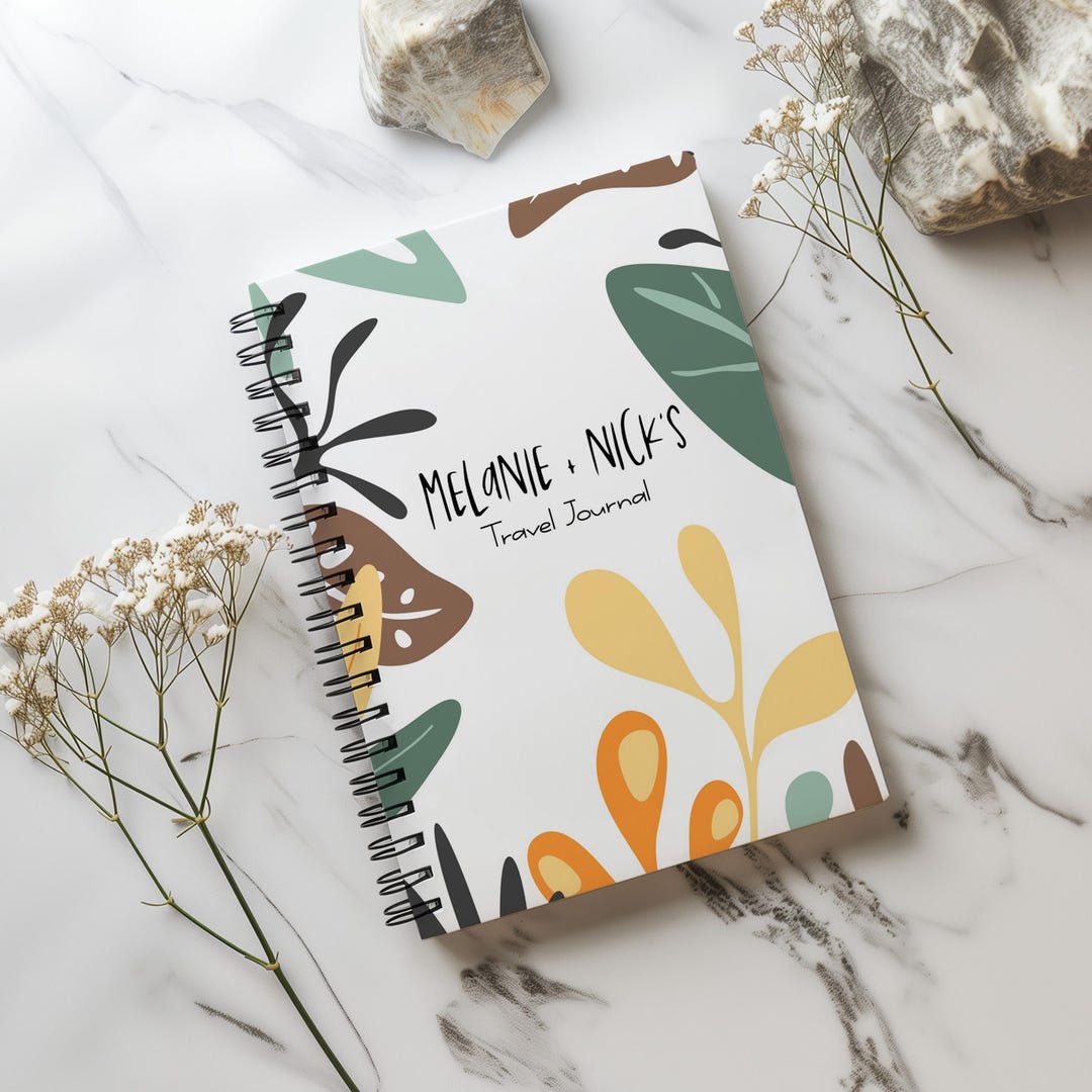 Travel Log Book - Abstract Nature Cover - Personalized - Bucket List ...