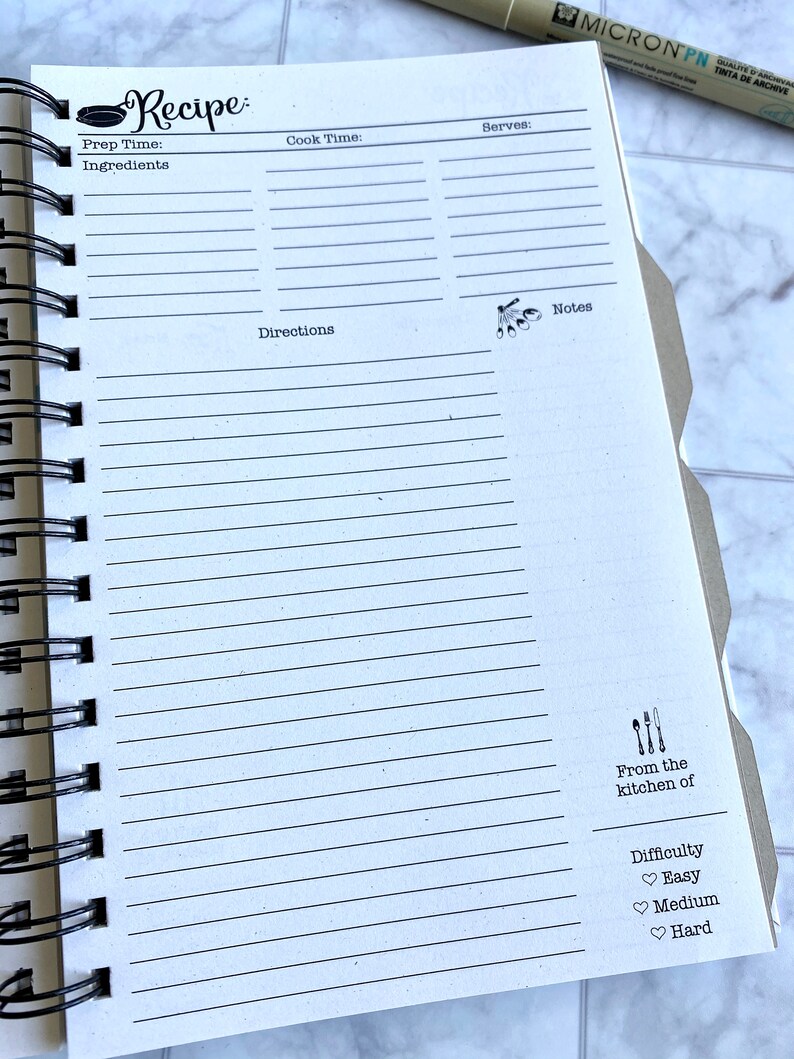 My Family Recipes Personalized Hardcover Recipe Journal - Etsy