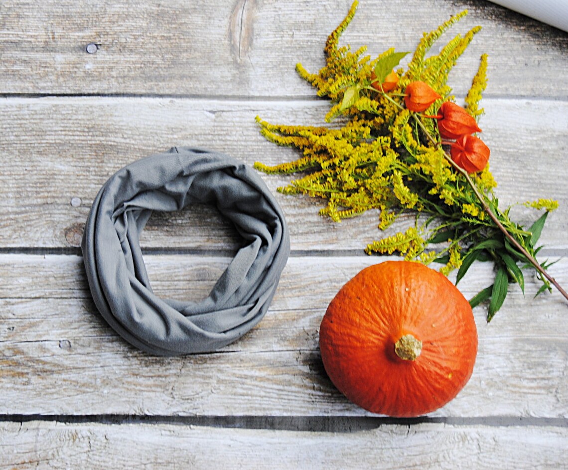 TODDLER Infinity Scarf in Gray, Grey Baby Scarf, 1-6 Years Old Kids ...