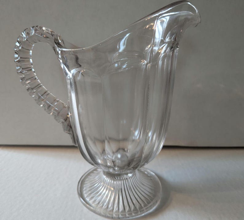 Vintage Glass Serving Pitcher With Decorative Handle and Base - Etsy