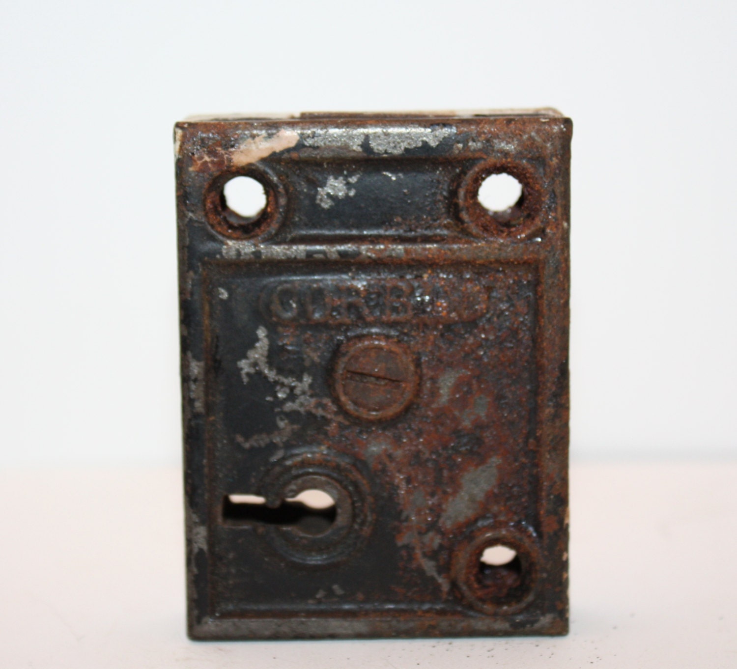 Vintage Antique Cast Iron Door Lock Set Marked Corbin - Etsy