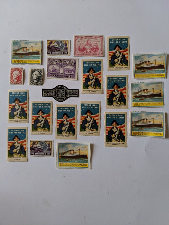 Antique vintage lot of poster stamps advertising stamps | Etsy