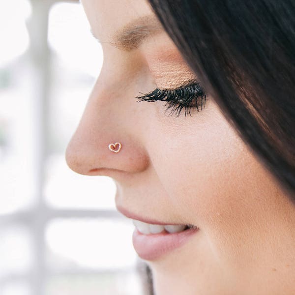 Heart Nose Stud - Etsy