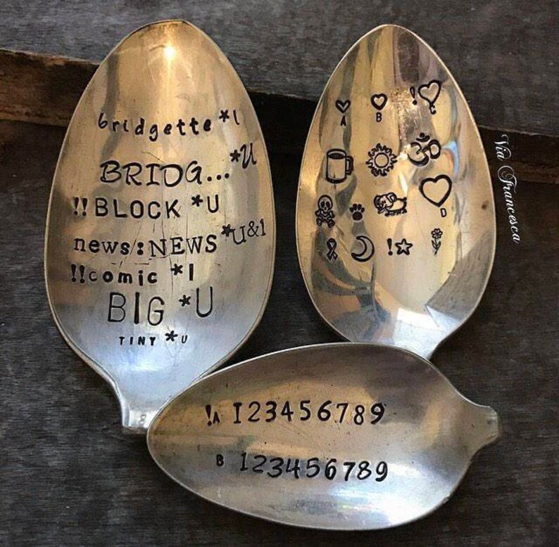 Custom Spoon Ring Floral Wrap Hand Stamped Vintage - Etsy