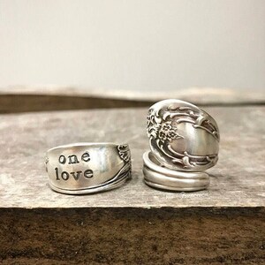 Custom Spoon Ring - Floral Wrap - Hand Stamped Vintage Silverplated ...