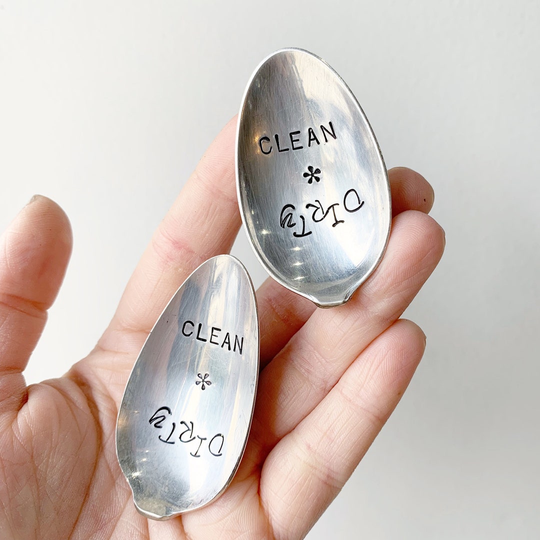 Vintage Silverware Magnet - Dishwasher - Hand Stamped - Clean / Dirty ...