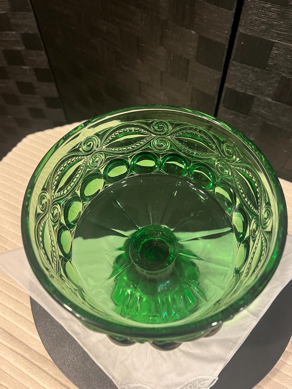 L.G. Wright Green Eye Winker High-footed Compote - Etsy