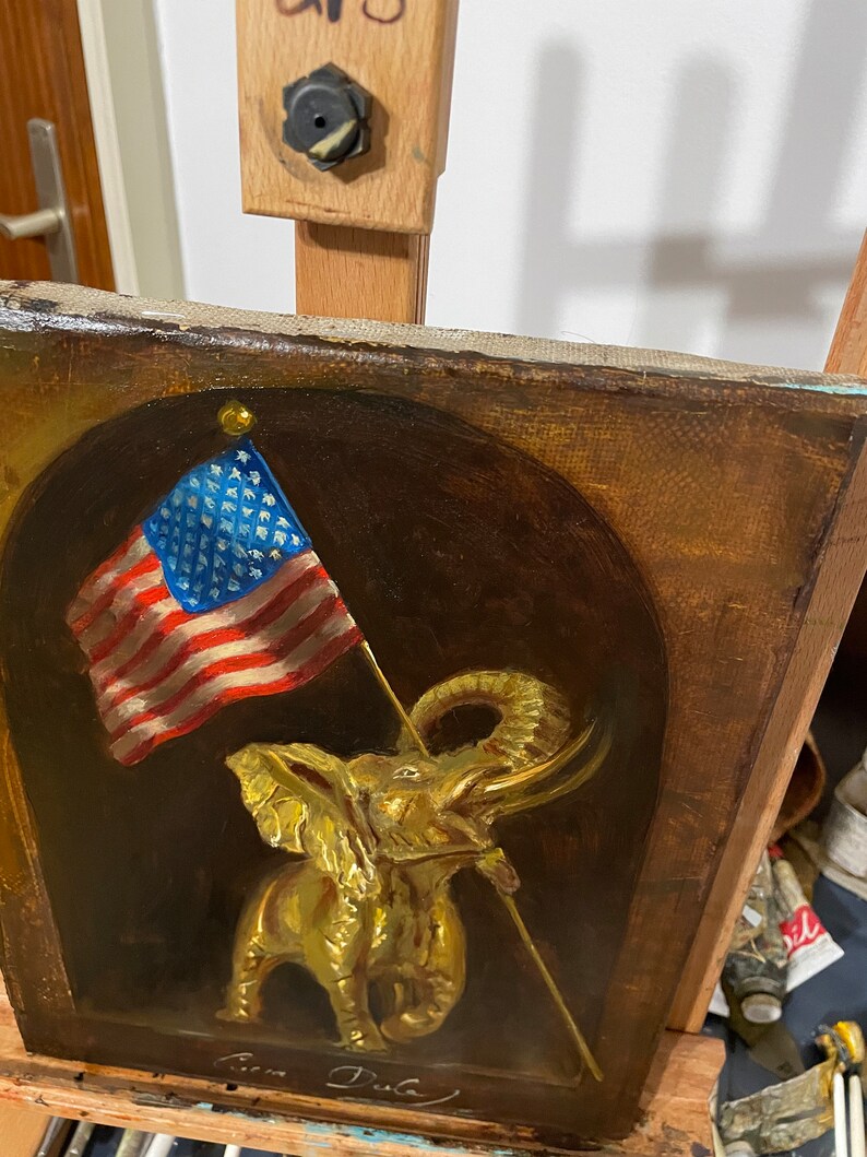 Original Oil Painting of the Republican Symbol Trump Painting Classic ...