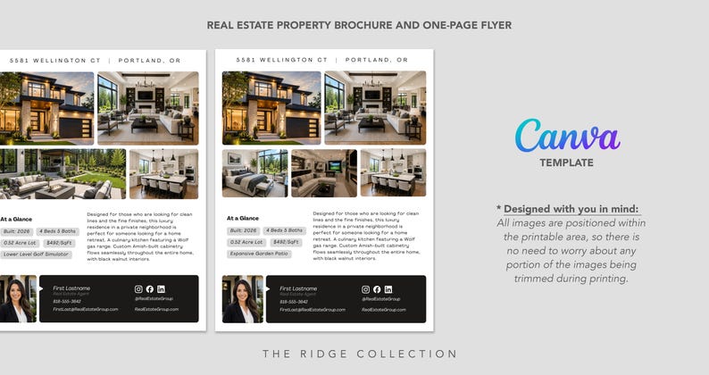 Luxury Real Estate Brochure Template | Realtor Marketing Flyer (canva ...