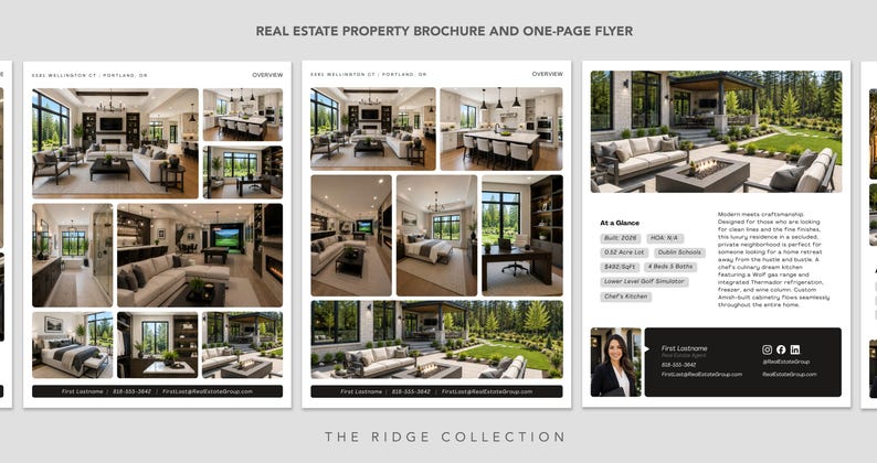Luxury Real Estate Brochure Template | Realtor Marketing Flyer (canva ...