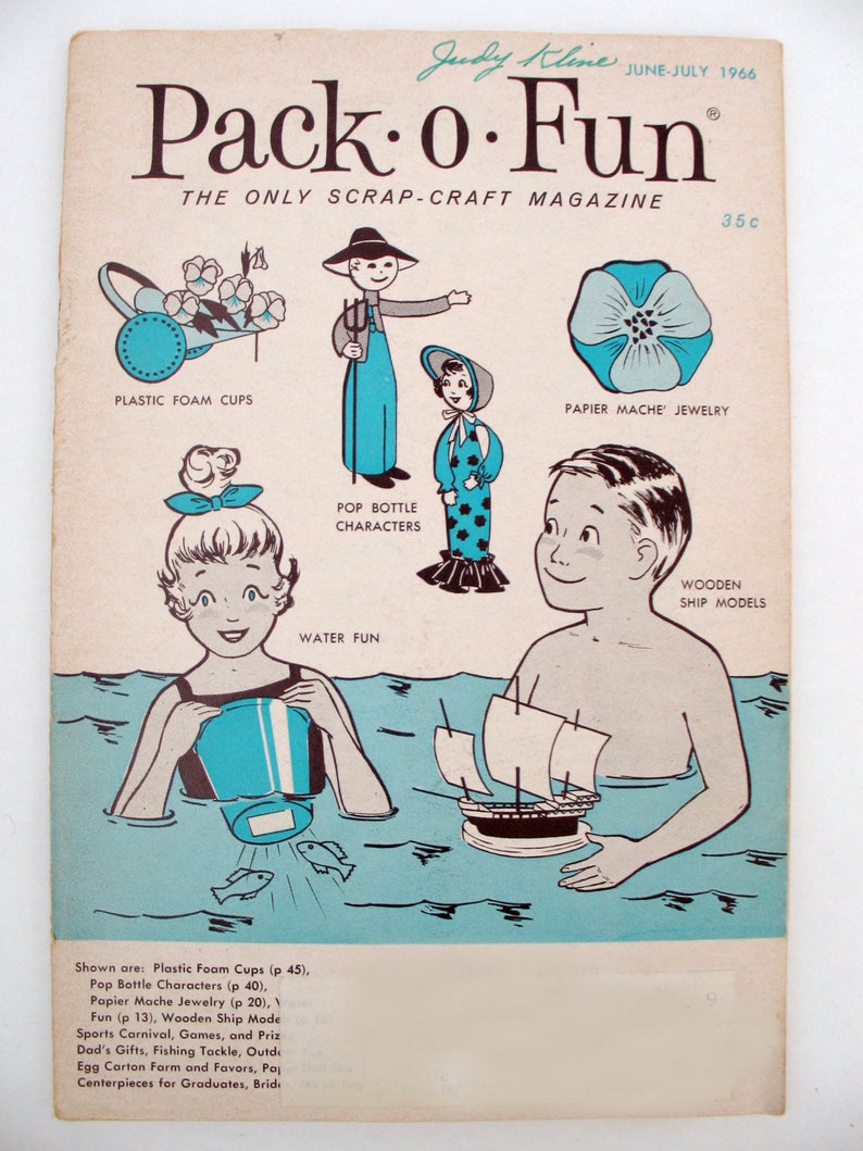 Pack-o-fun Scrap Craft Magazine June July 1966 Upcycling Recycling in ...
