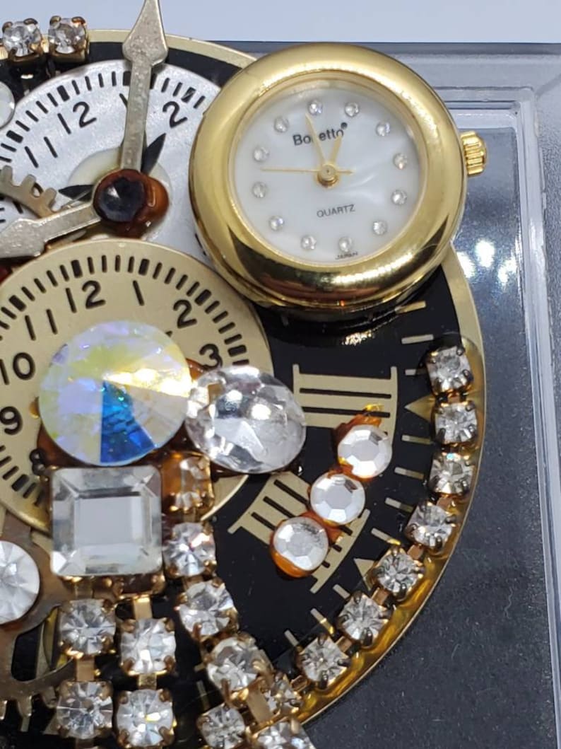 Bonetto 1980s Clock Rhinestone Brooch in Original Box New Old - Etsy