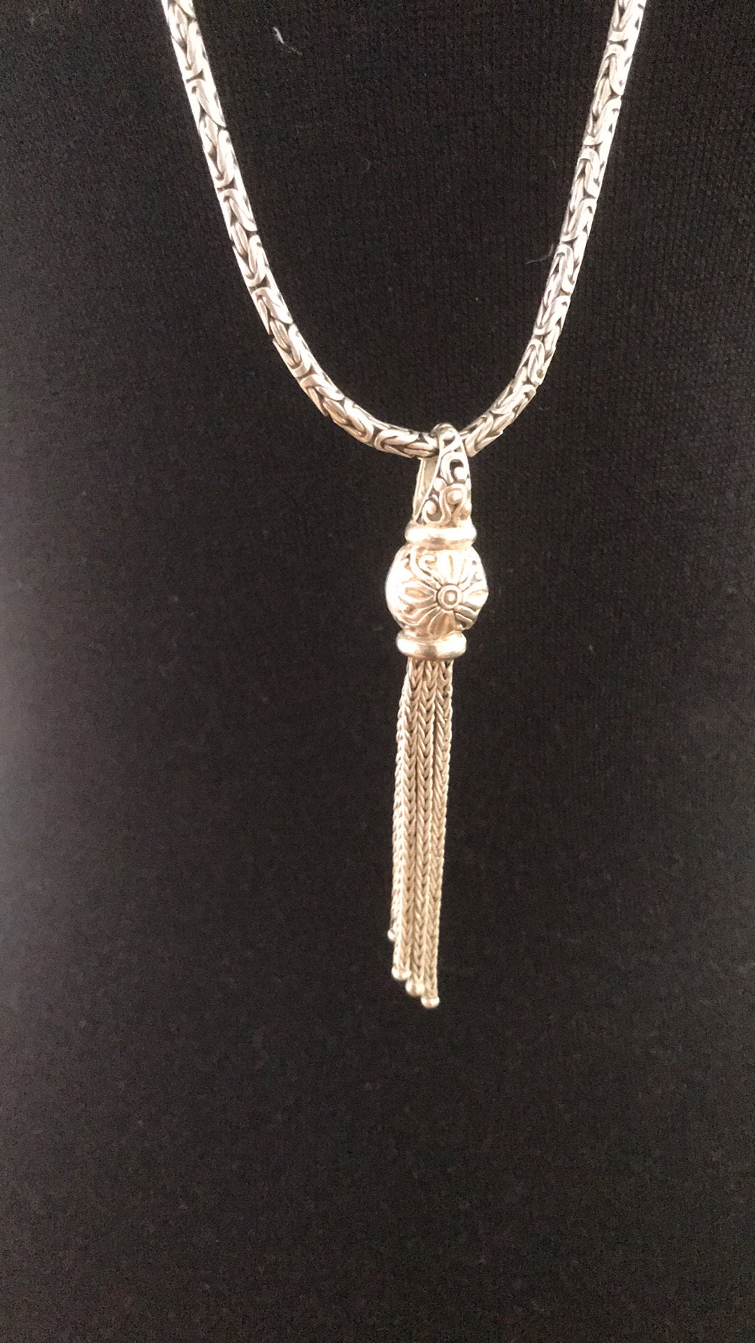 Sterling Silver Tassel Necklace - Etsy