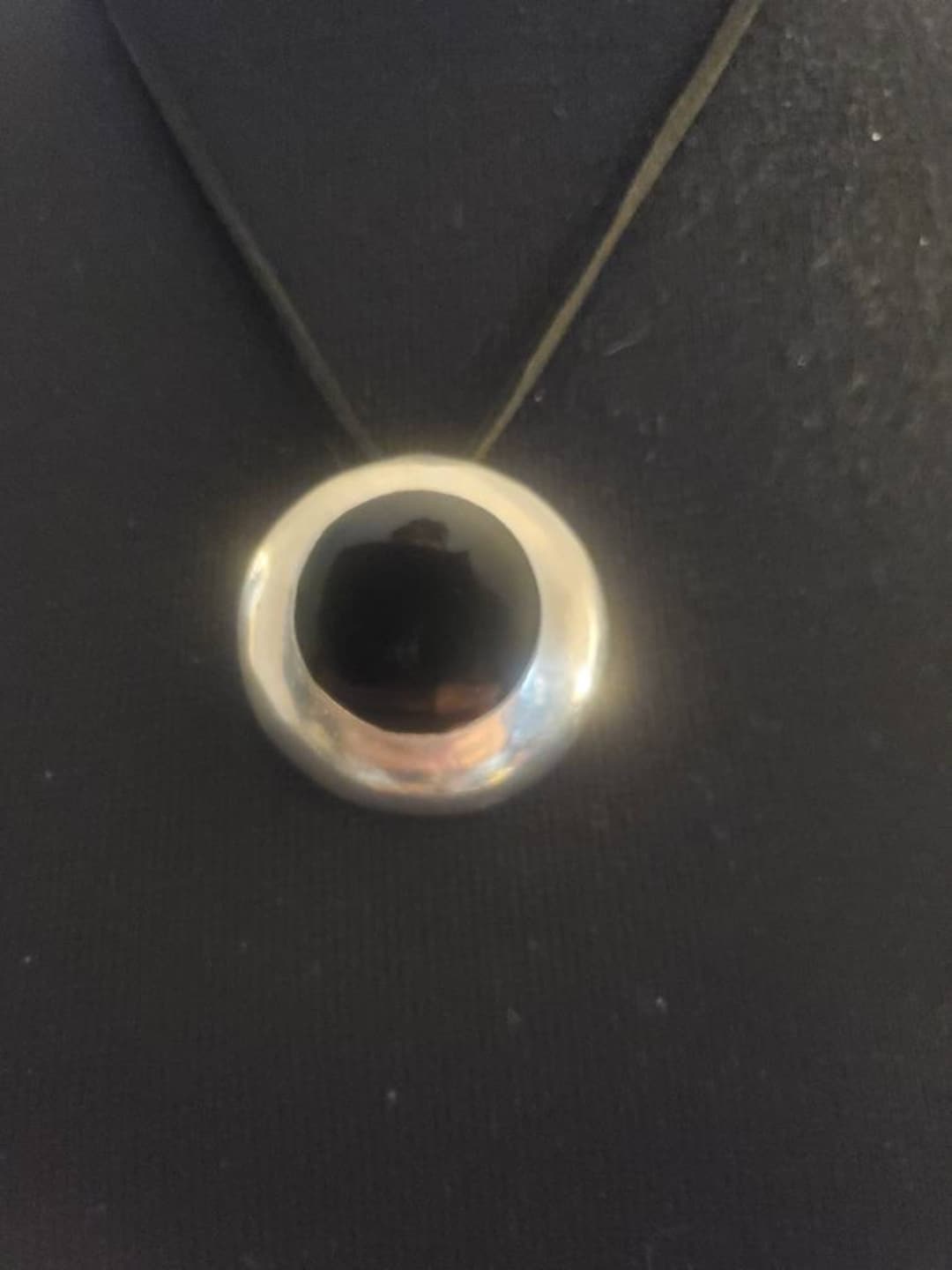 MJ Silver Plate Black Resin Modern Pendant Necklace - Etsy