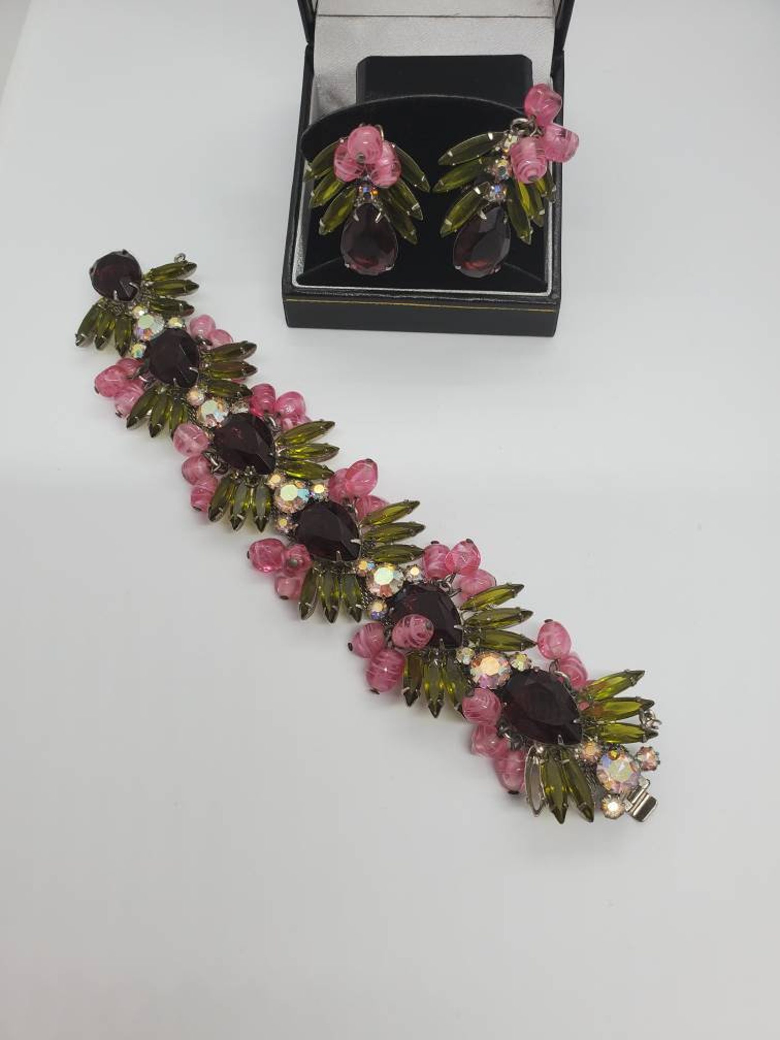 Juliana Book Aurora Borealis Watermelon Pink Apple Green and - Etsy