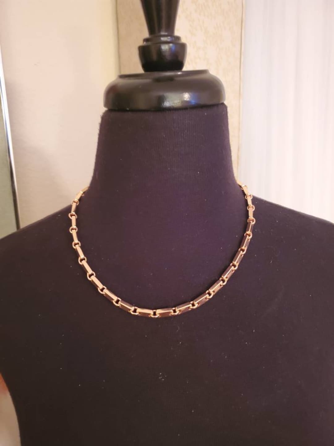 Milor Elongated Bronze Cube Chain Necklace and Bracelet Made in Italy ...