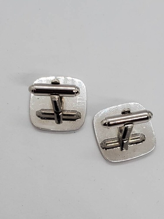 Letter J Mid Century Modern Black Silver Tone Cufflin… - Gem