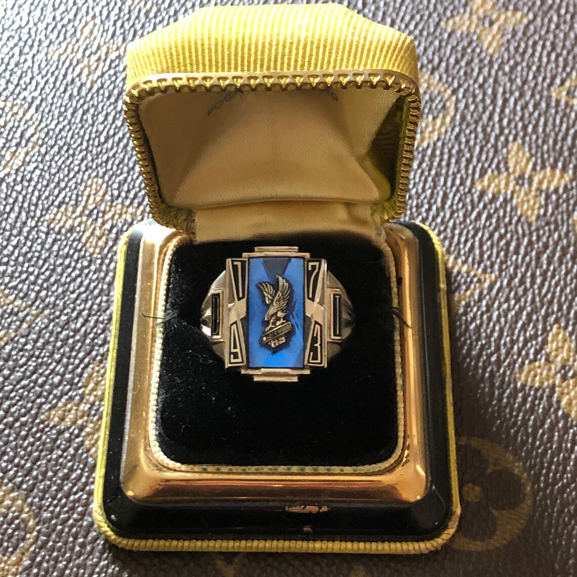 1973 Underwood High School Class Ring With Blue Center Stone - Etsy