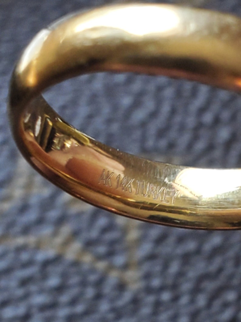 Atasay Kuyumculuk 14 Carat Gold Ring Wedding Band - Etsy