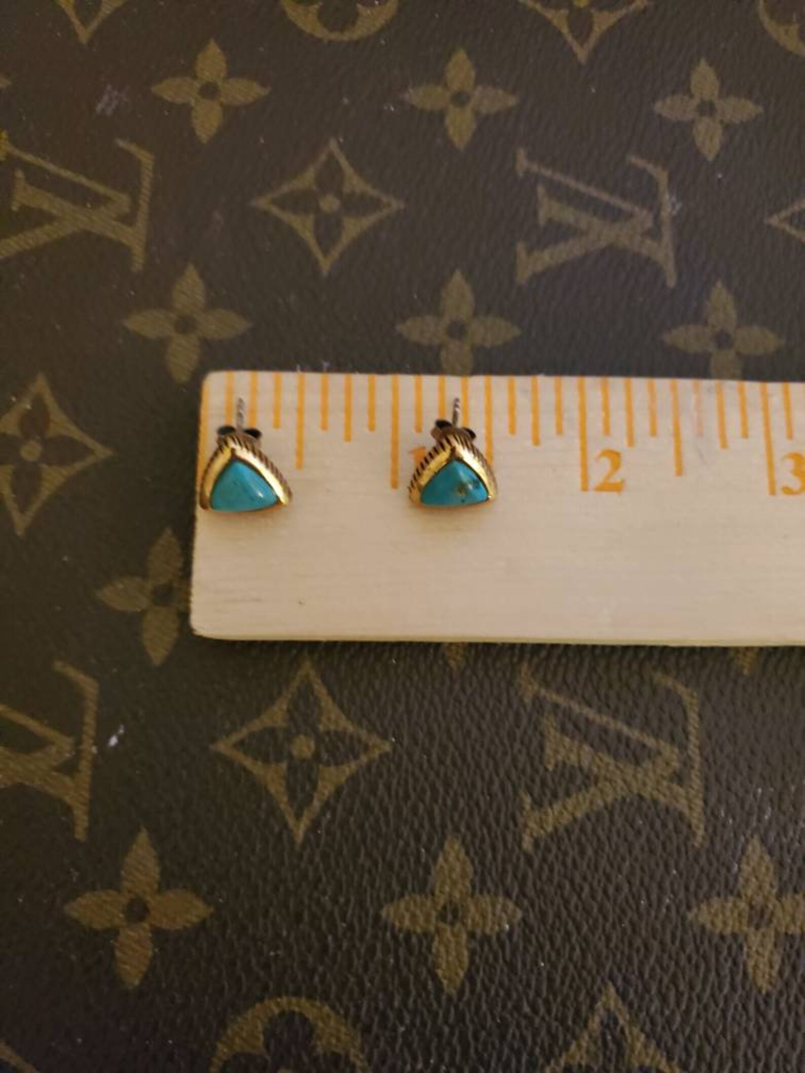 Barse Thailand 925 Gold Over Sterling Turquoise Triangular - Etsy