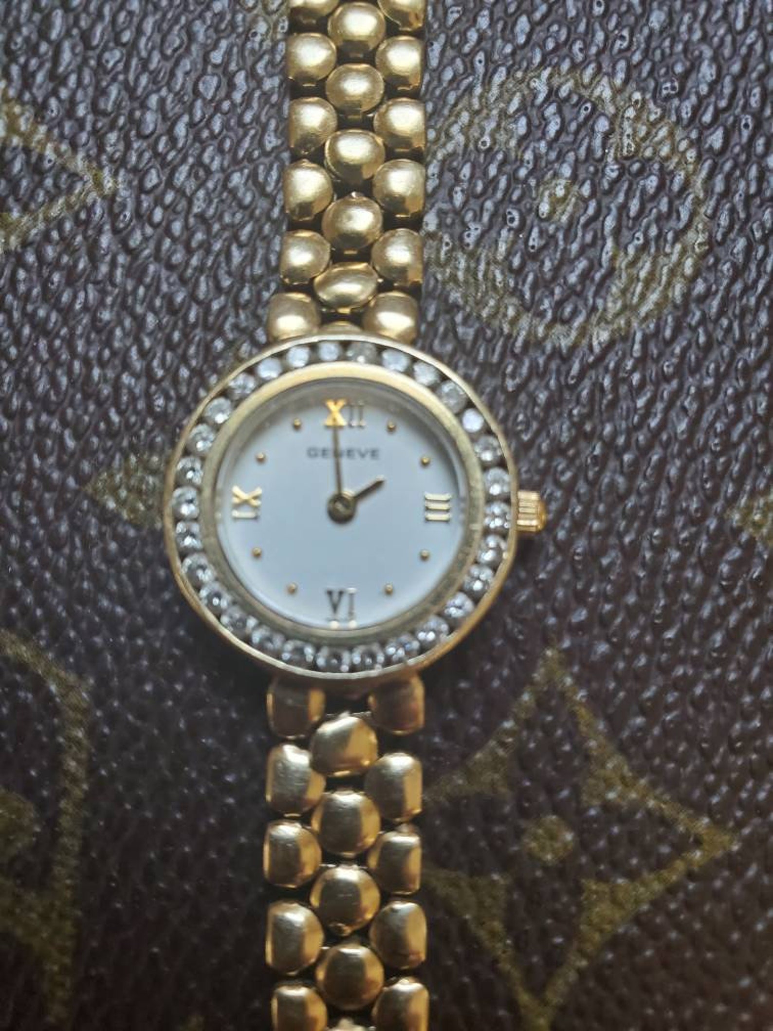 Geneva Ladies Vintage 14 Karat Yellow Gold and Diamond Bezel | Etsy
