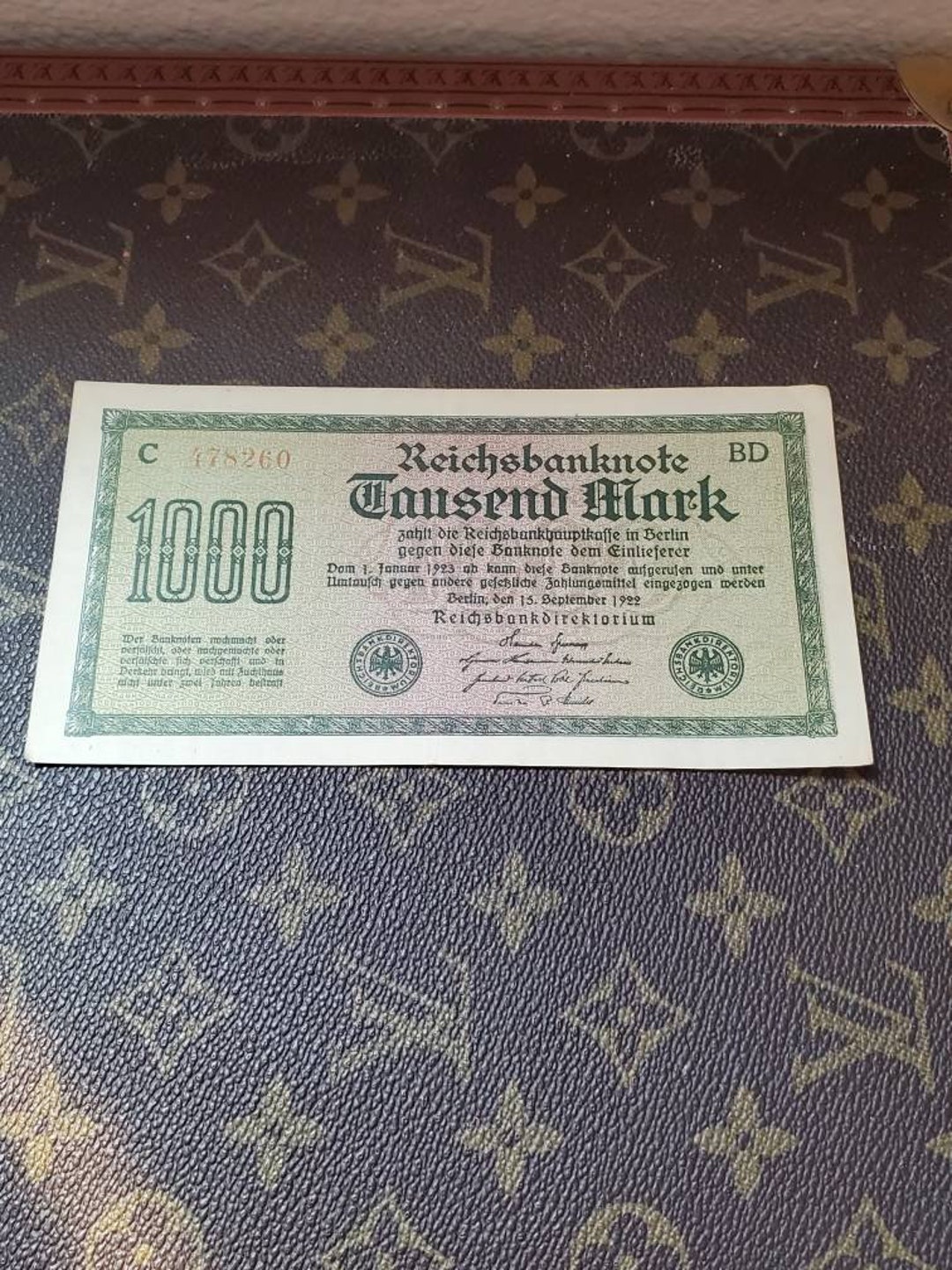 1922 German 1000 Mark Banknote Reichsbank Note 1000 - Etsy
