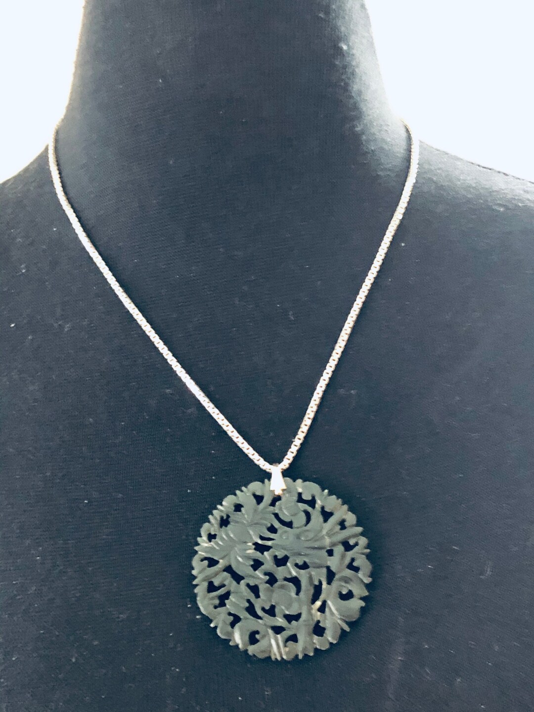 Soapstone Asian Influence Pendant 20 Inch Necklace - Etsy