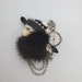 Bonetto 1980s Rhinestone and Fur Clock Brooch Bolo Tie Very Glamorous ...