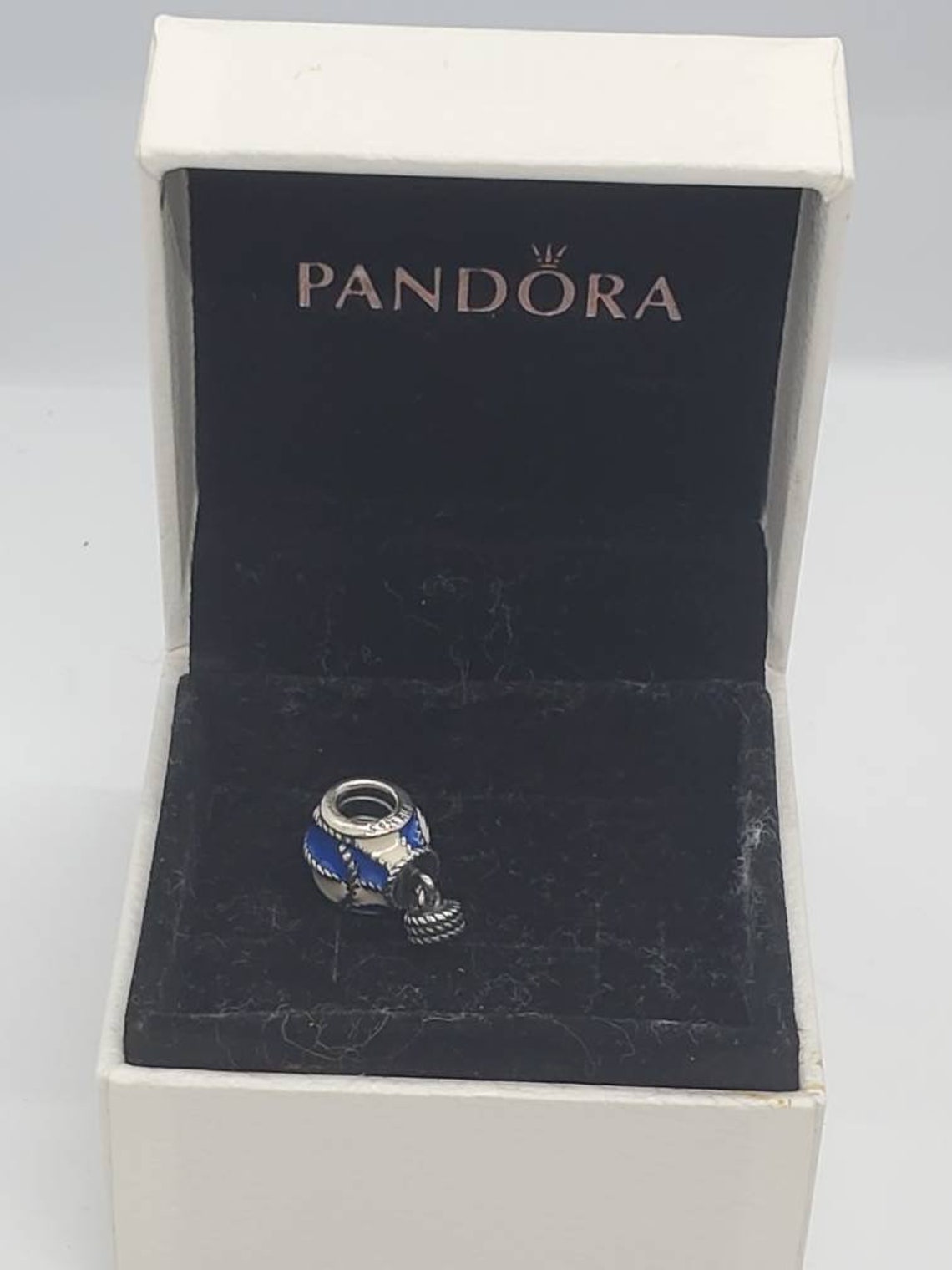Pandora Blue and White Enamel Sterling Silver Hot Air Balloon Charm ...