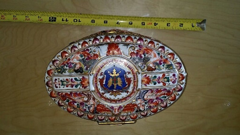 Capodimonte Italian Royal Coat of Arms Trinket Box Made in - Etsy