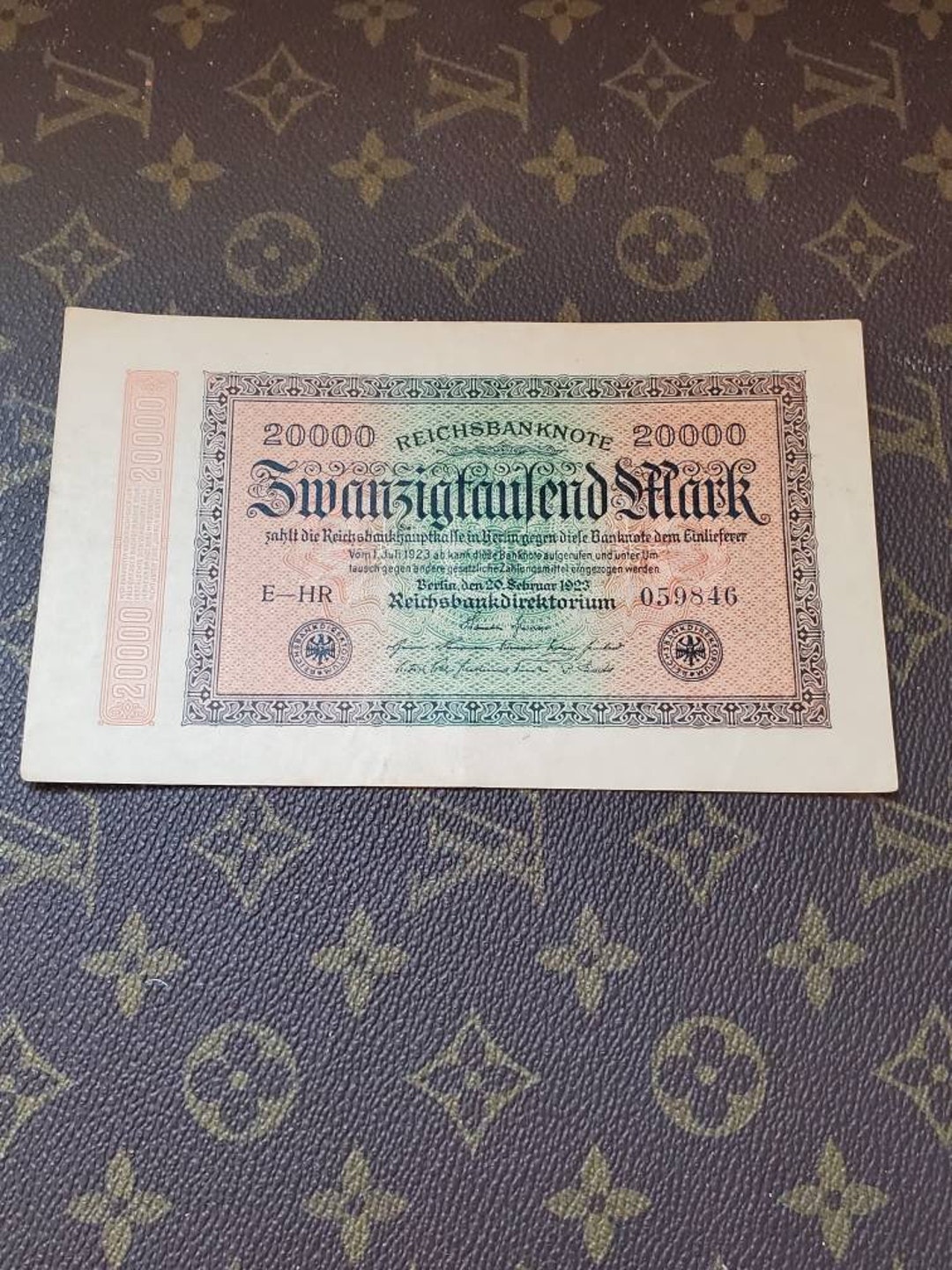 1923 Reichsbank German 20000 Banknote German Mark 1923 - Etsy