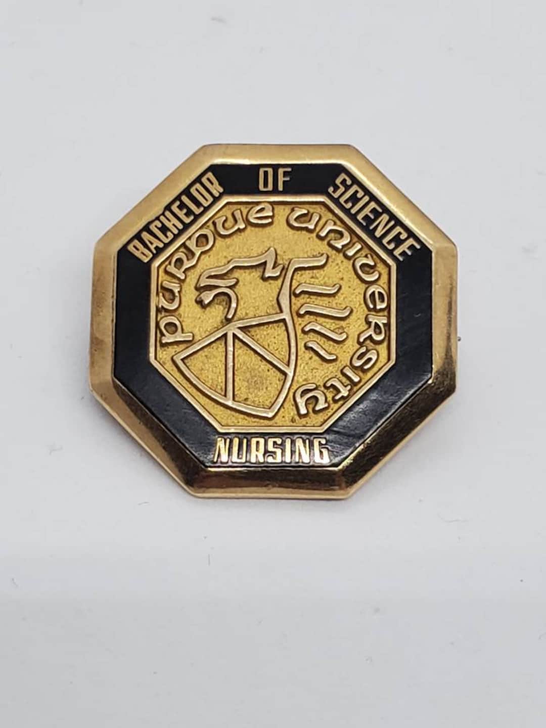 Antique Purdue University Bachelor of Science 10 Karat Yellow Gold and ...