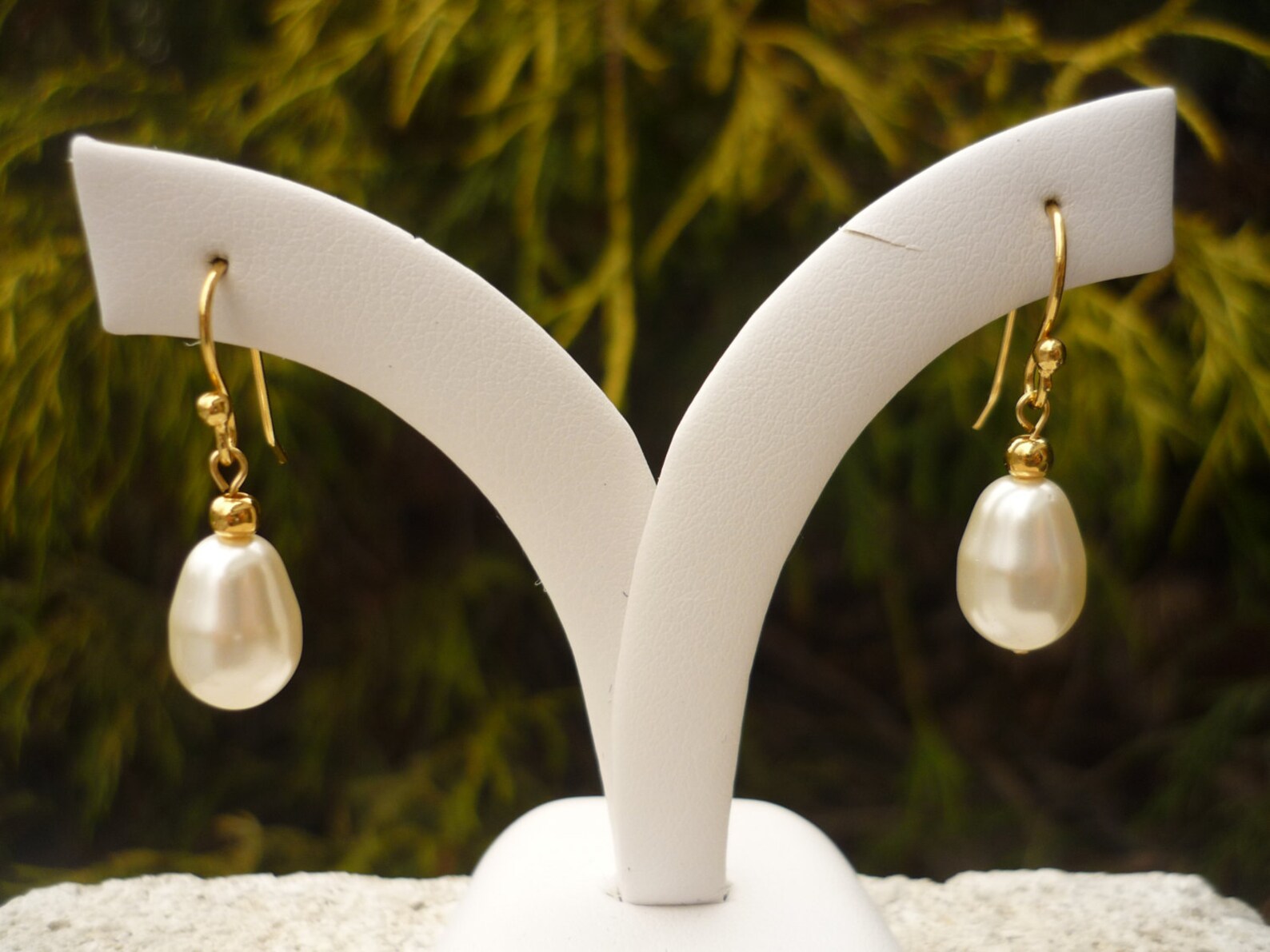 Pear Shaped Pearl Earrings Cream Pearl Earrings Pearls and | Etsy