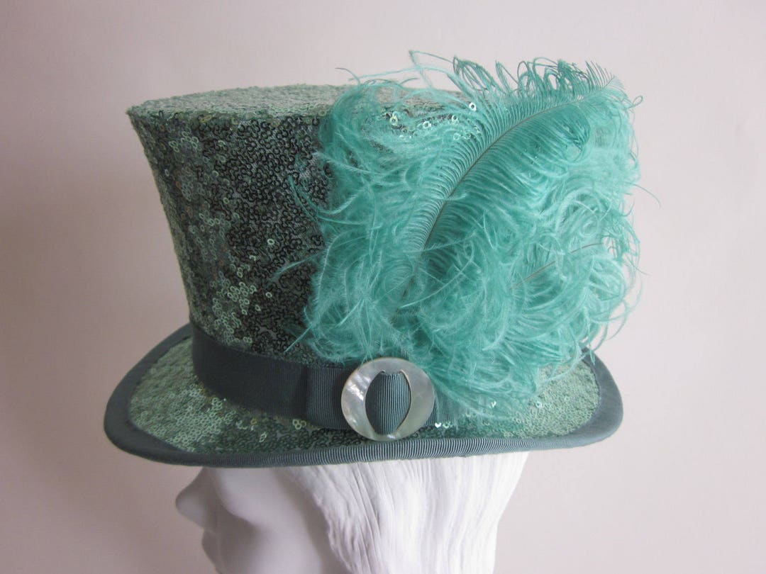 Mint Green Sequin Top Hat Perch - Etsy
