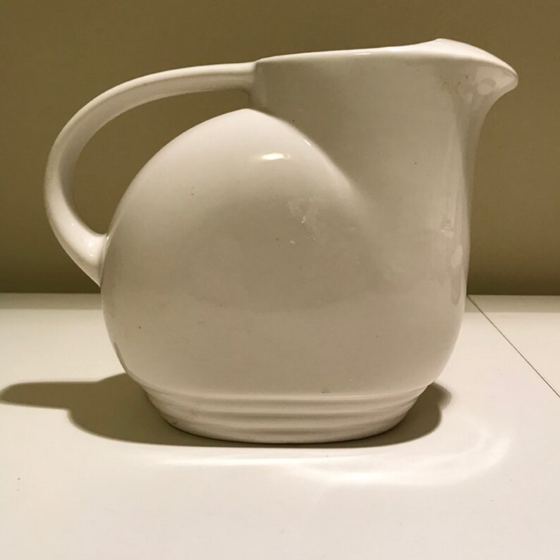 Vintage Edwin Knowles White Utility Ware Pitcher With Fruit Decoration ...