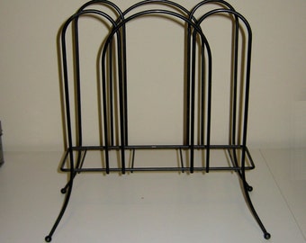 Mid Century Modern Curved Wire Black Magazine Rack Holder - Etsy