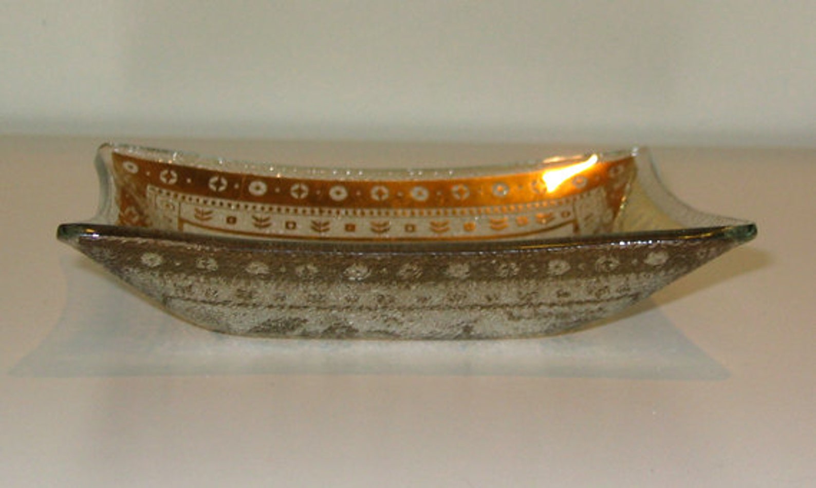 Georges Briard Persian Garden Vintage Slumped Glass Square Tray - Etsy