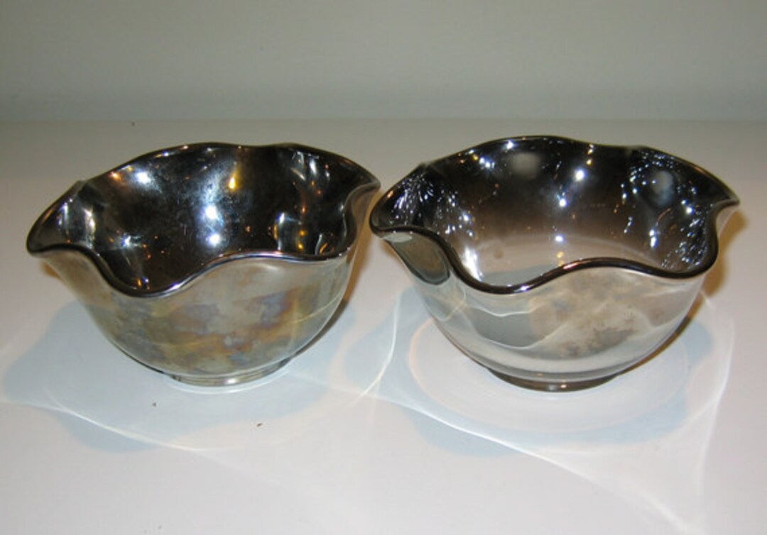 Vintage Queens Lusterware Silver Ombre 6-sided Scalloped - Etsy