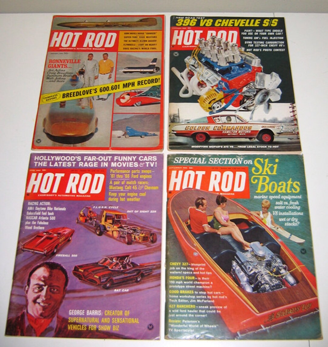 Four Hot Rod Magazines 1966 - Etsy