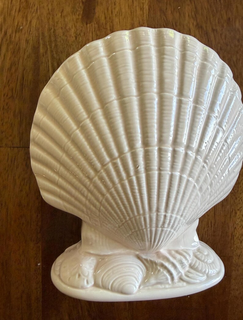 Vintage Mikasa Scallop Shell Vase | Ivory Ceramic Coastal Planter, Made ...