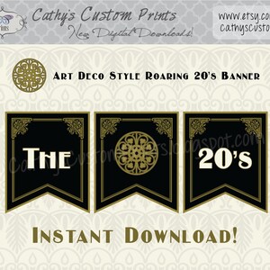 Art Deco the Roaring 20's Printable Banner, Party Decor, Roaring 20's ...
