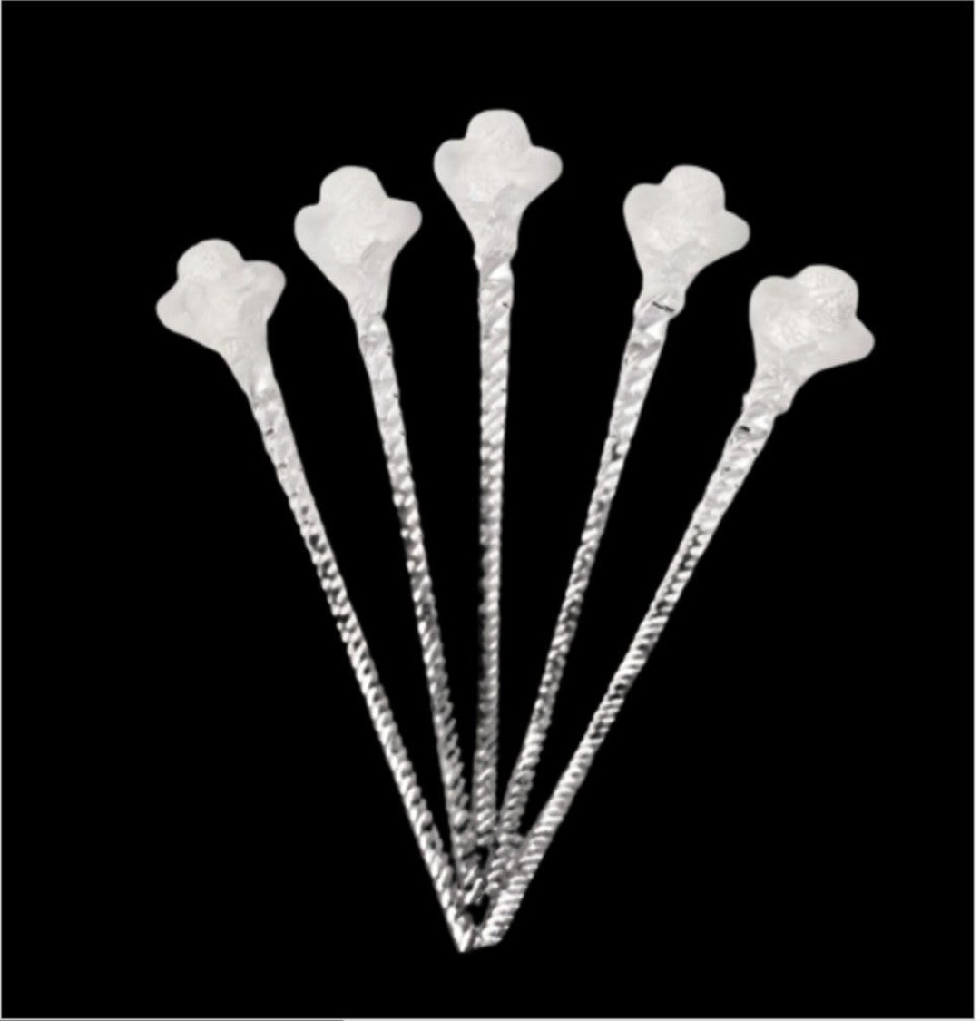 Lalique Roxane Roxanne Crystal Swizzle Sticks 5.5 5 Pieces Beverage ...