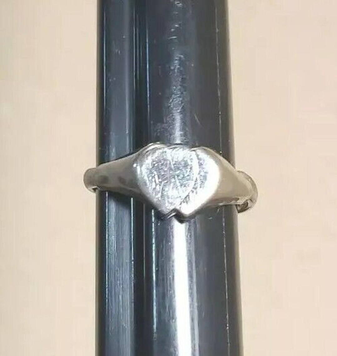 Pinkie Ring Sarah Coventry Adjustable Double Heart Vintage Silver Tone ...