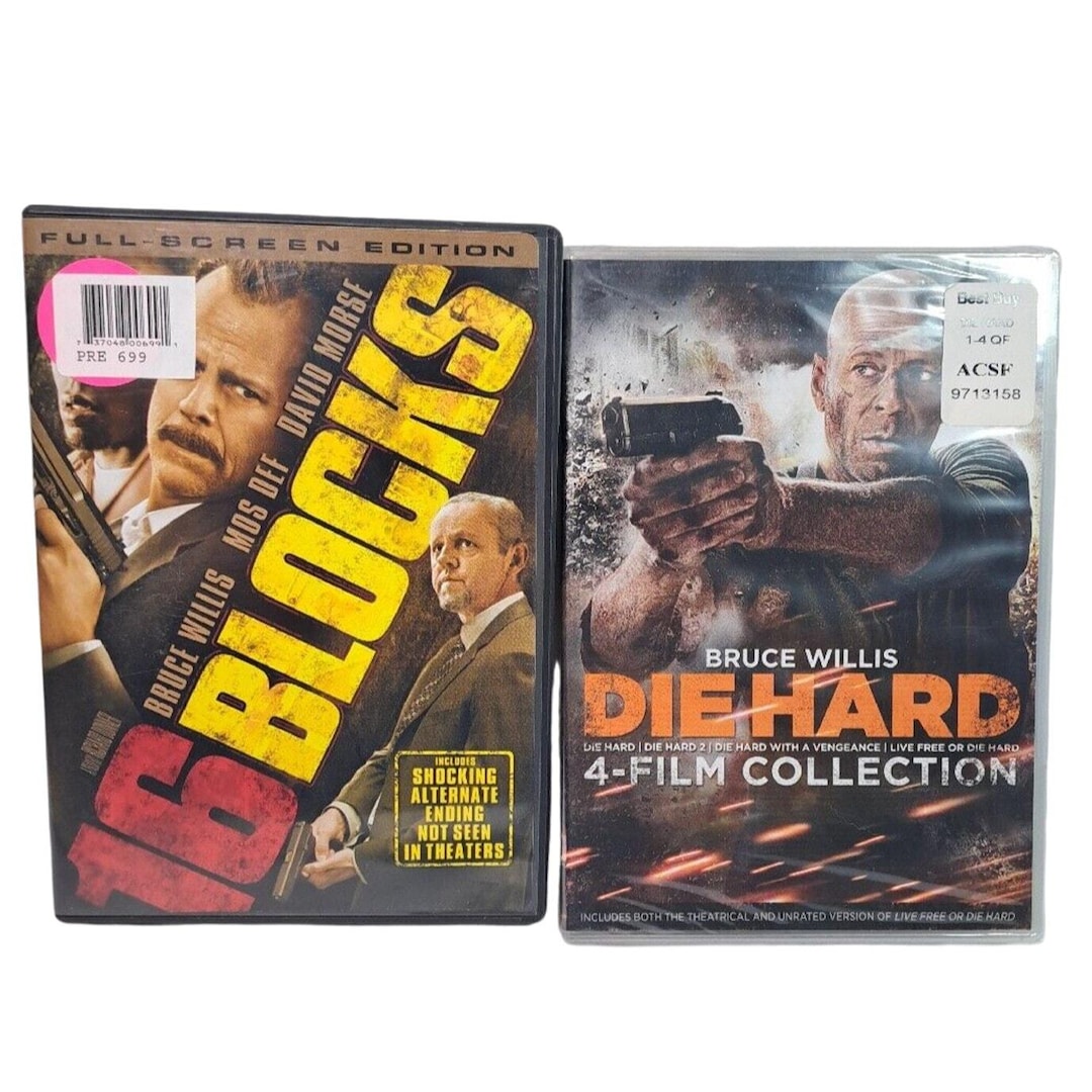 Bruce Willis Dvds Die Hard 4-film Set Factory Sealed, 16 Blocks Action ...