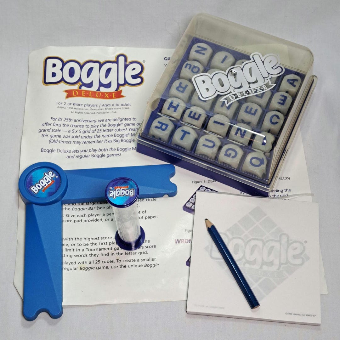 Vintage 1997 Boggle Deluxe Word Game Family Game Night Travels Easy - Etsy