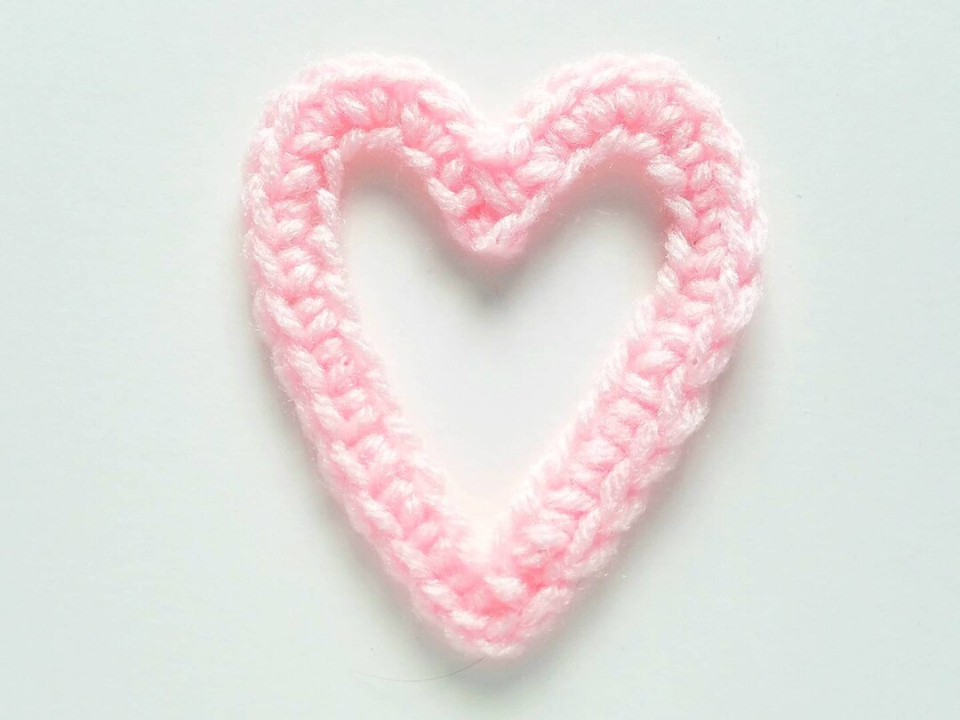 1pc 3 Light Pink OPEN HEART Crochet Applique - Etsy